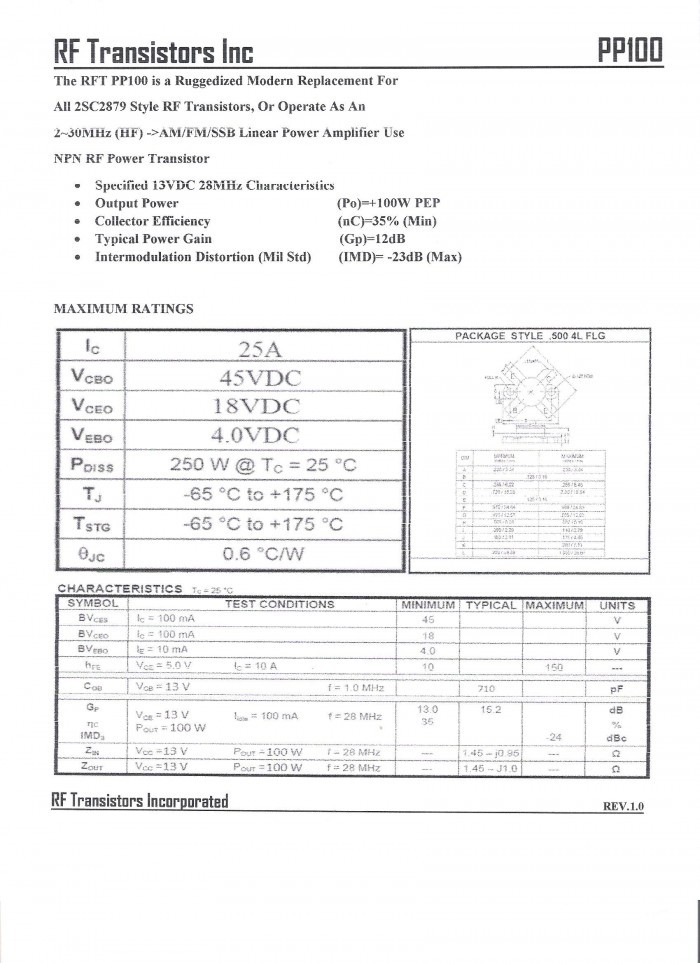 RF POWER PILL -- PP100